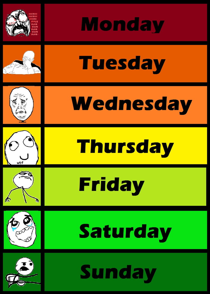 Days of the week - 9GAG
