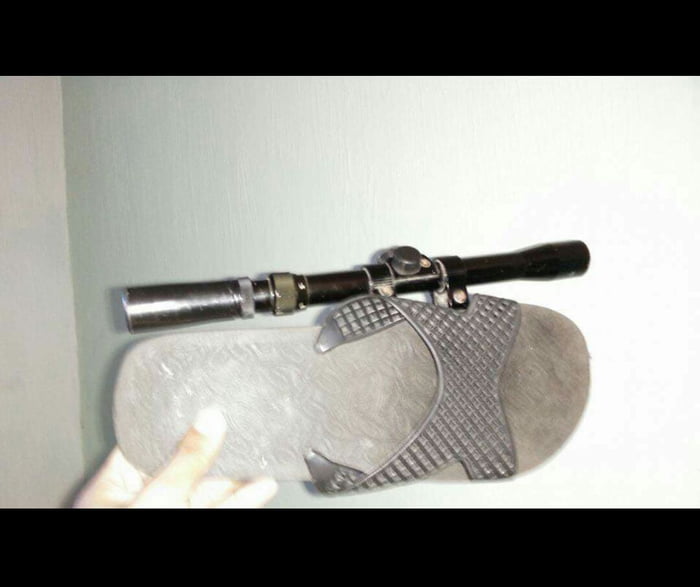 The mighty "chancla" now with scope - 9GAG
