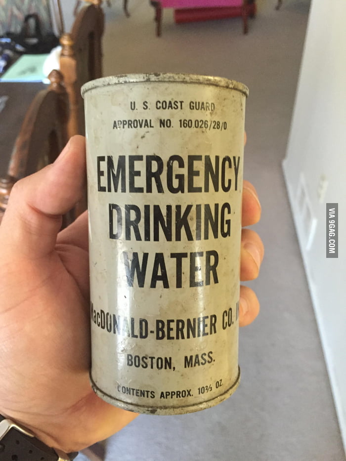 50's Civil Defense-issued emergency water (also from Boston) - 9GAG