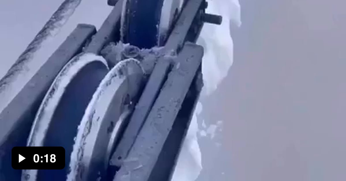 Knocking ice off of lift cables - 9GAG