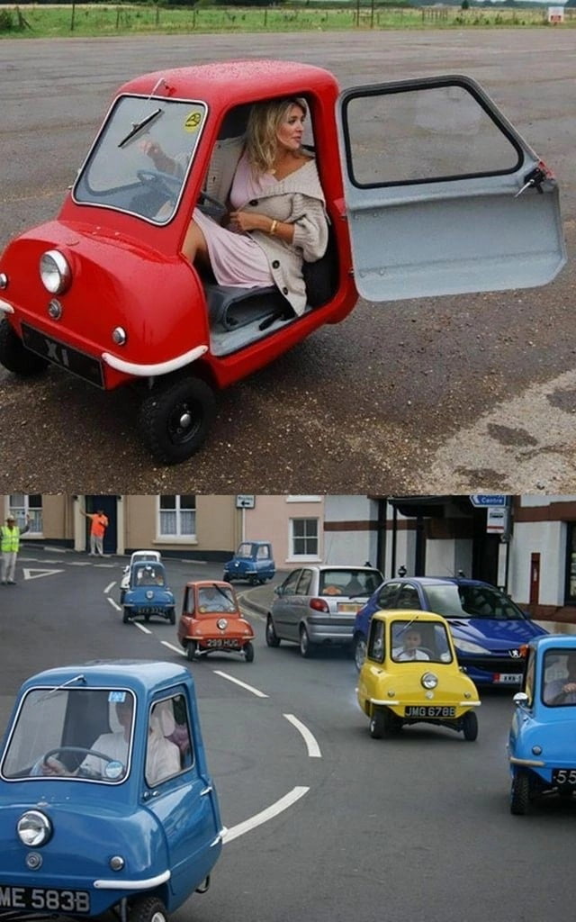 The Peel P50, three-wheeled microcar made from 1962 to 1965 by the Peel ...