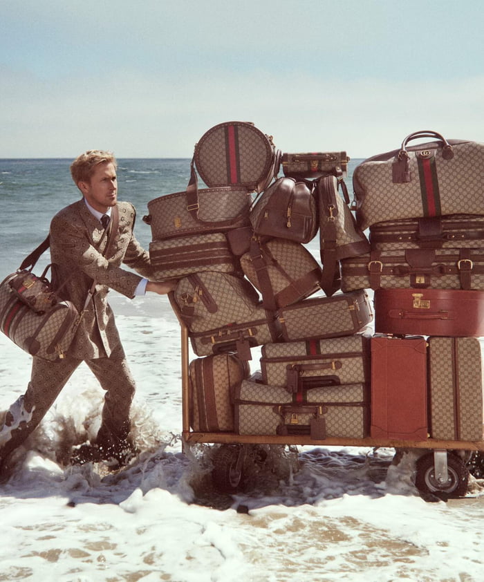 Ryan Gosling pushing a bunch of Gucci bags in the ocean. Should be a ...