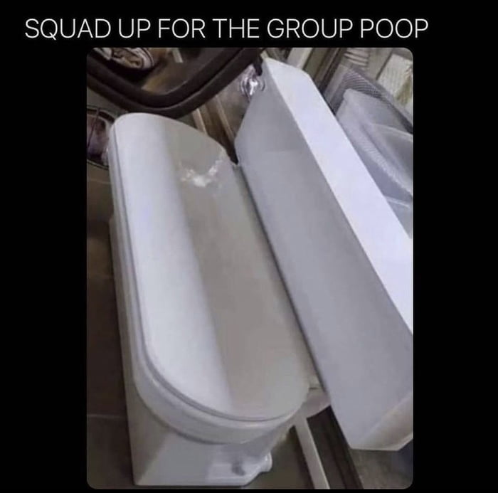 Not sure if it’s designed for a group poop, or the Average sized American - 9GAG