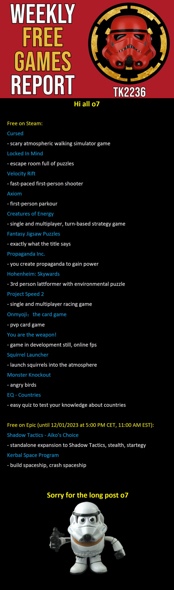 Weekly Free Games Report o7 - 9GAG