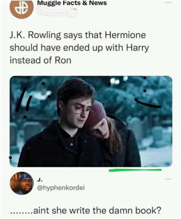 So Ron should've been the third wheel in the entire series? - 9GAG