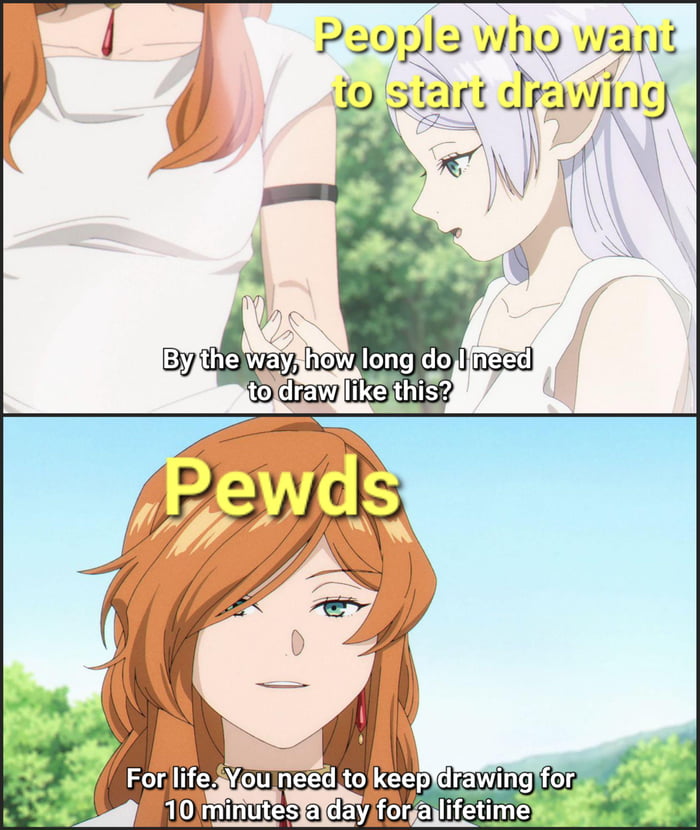 It's kinda wholesome that in the age of Ai art, there's Pewdiepie inspiring people to start ...