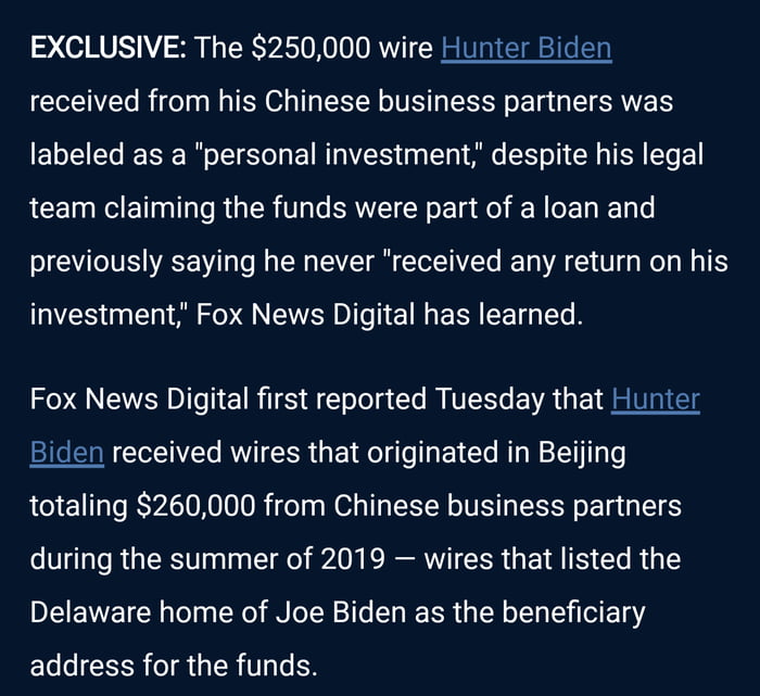 What's scary here is we don't know what exactly they're bribing the bidens for... - 9GAG