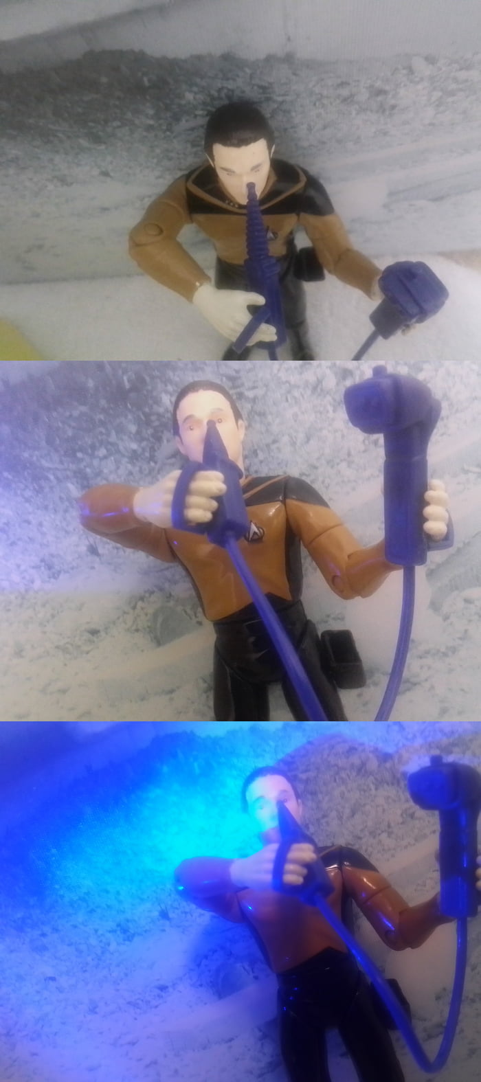 After rendering Data unconscious, Lore, Data's evil twin brother ...