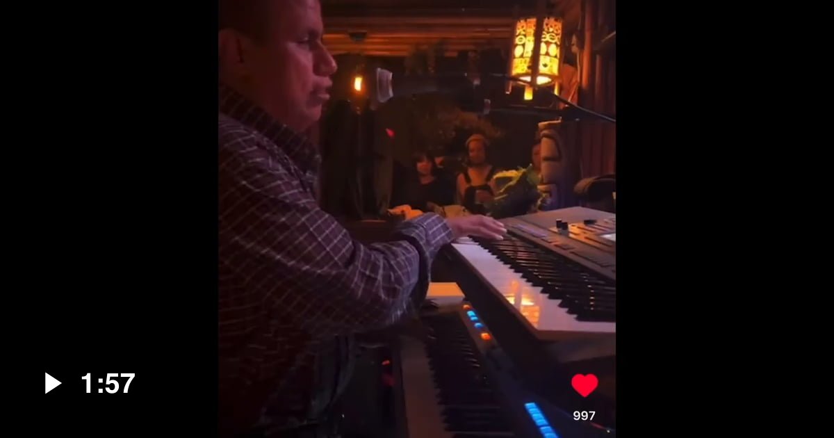 Blind Man, Julio Morones, playing drums on his keyboard - 9GAG