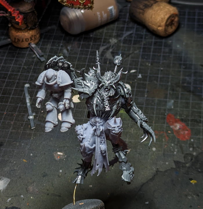 Took a break from painting to build up a second Daemon Prince dedicated ...