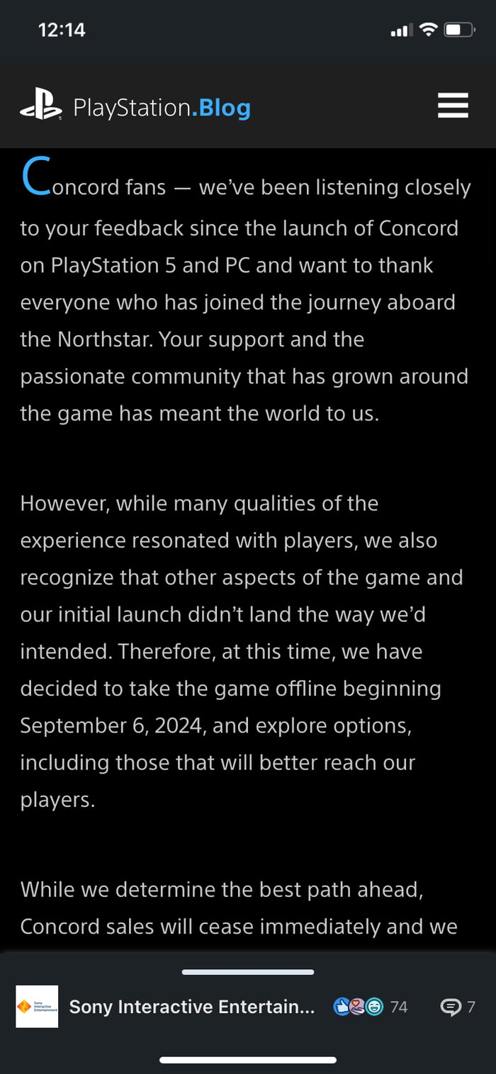 And just like that, Concord will fade into nothingness - 9GAG