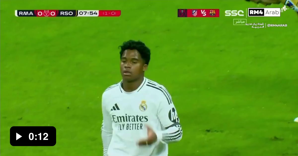 Endrick's bicycle kick attempt against Real Sociedad in the Copa Del Rey semi final 2nd leg. - 9GAG