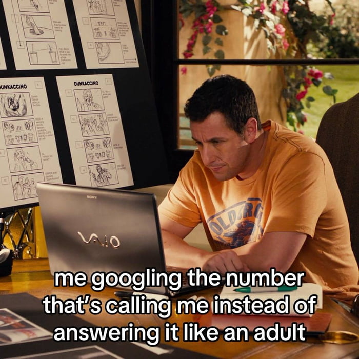 When adulting means dodging random calls with a quick Google search. - 9GAG