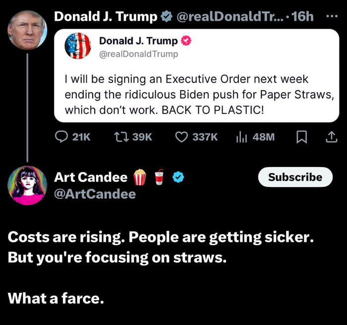 His main priority is to replace paper straws - 9GAG