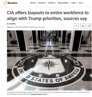 In a shocking move, the CIA has unleashed buyout offers to its entire ...