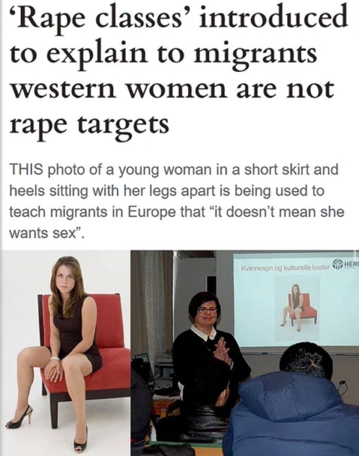 Leftists are trying to educate immigrants, but identifying chicks with dicks is a woman. - 9GAG
