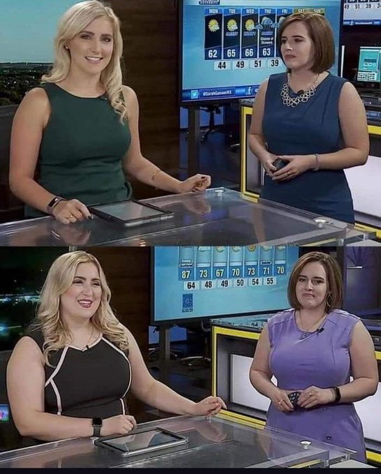 Weather reporters before and after becoming democrats. - 9GAG