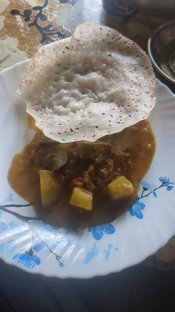 Appam and beef stew, not a bad way to start 2025 - 9GAG