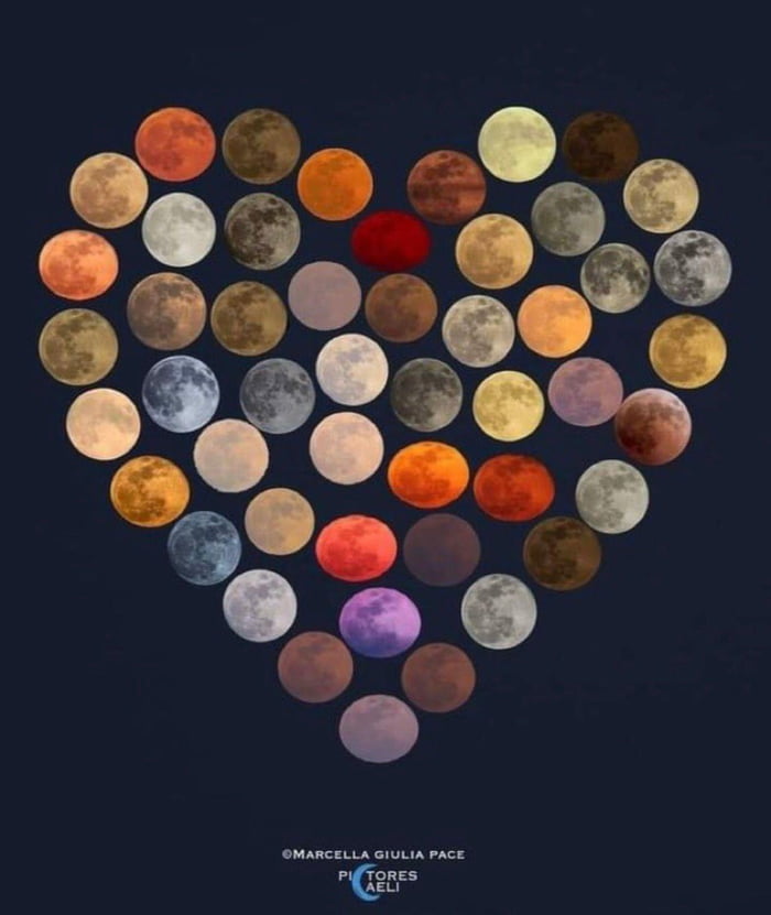 48 different colors of the moon. It took 10 years to take the photos ...