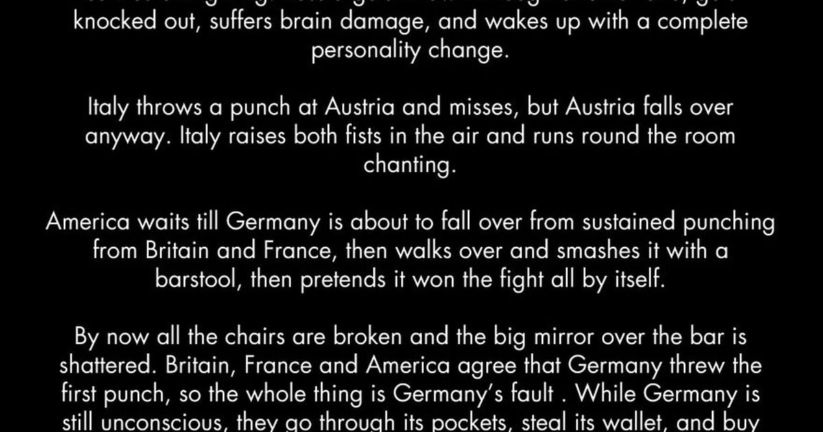 If WWI was a bar fight - 9GAG