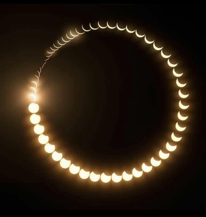 Full cycle of a complete solar eclipse. - 9GAG