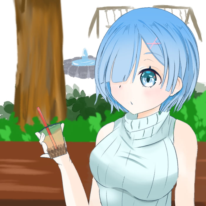 Rem having a drink - 9GAG