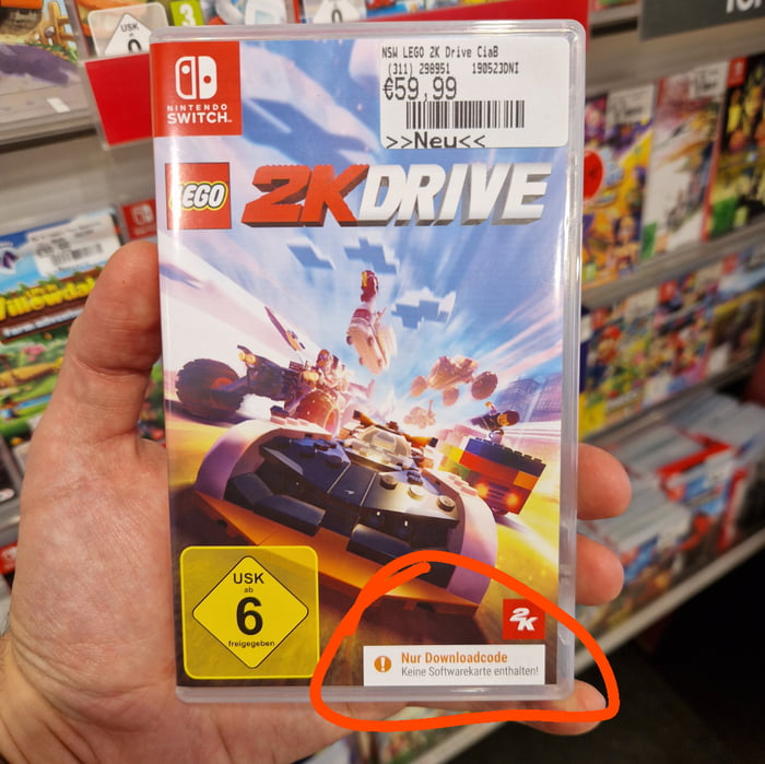 2K shipping new 60€ Switch games as an empty box with a download code ...
