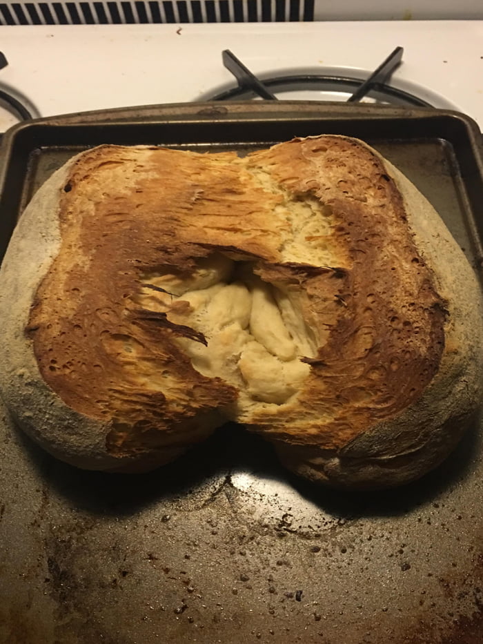 First attempt making French bread. Looks like a gaping asshole. - 9GAG