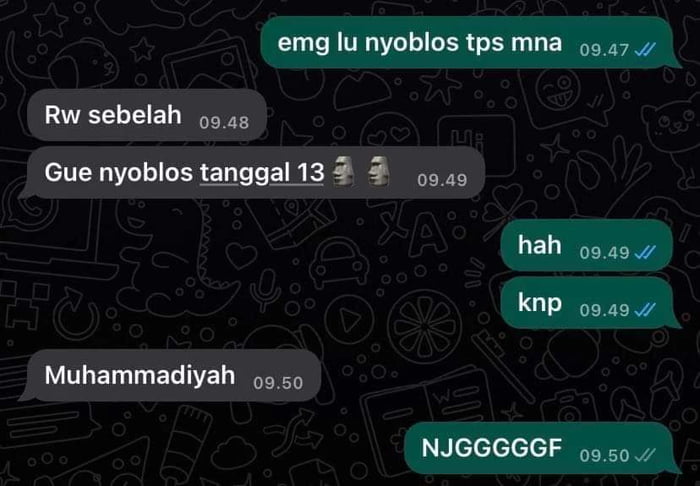 Kasian yang tanggal 14 ga nyoblos WKWK - 9GAG