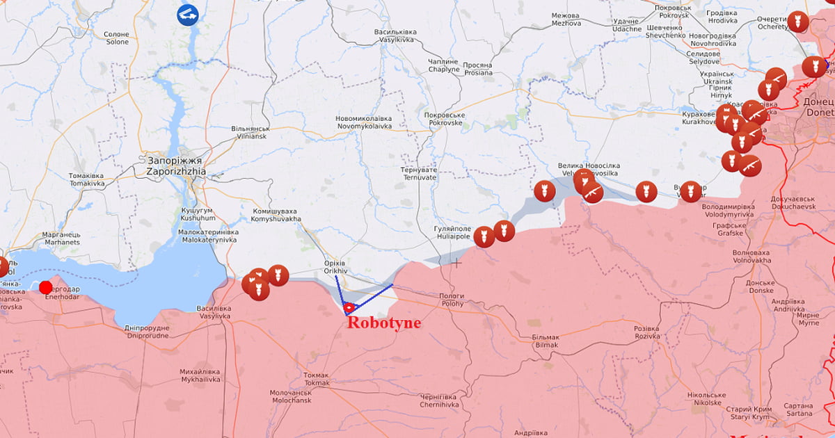 Robotyne. Russian trenches captured by Ukrainians. The view in ideal ...