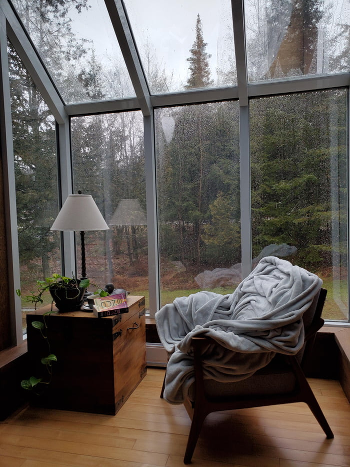 Reading nook on a rainy morning - 9GAG