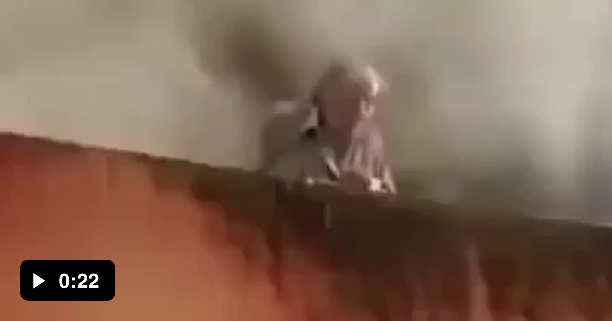 Ignoring the risk of fall and fire to rescue old man from fire. - 9GAG
