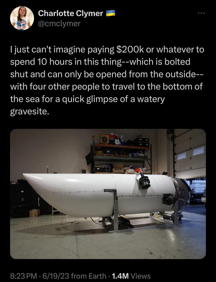 They went to the bottom of the ocean in a dildo named Titan by a company named OceanGate? - 9GAG