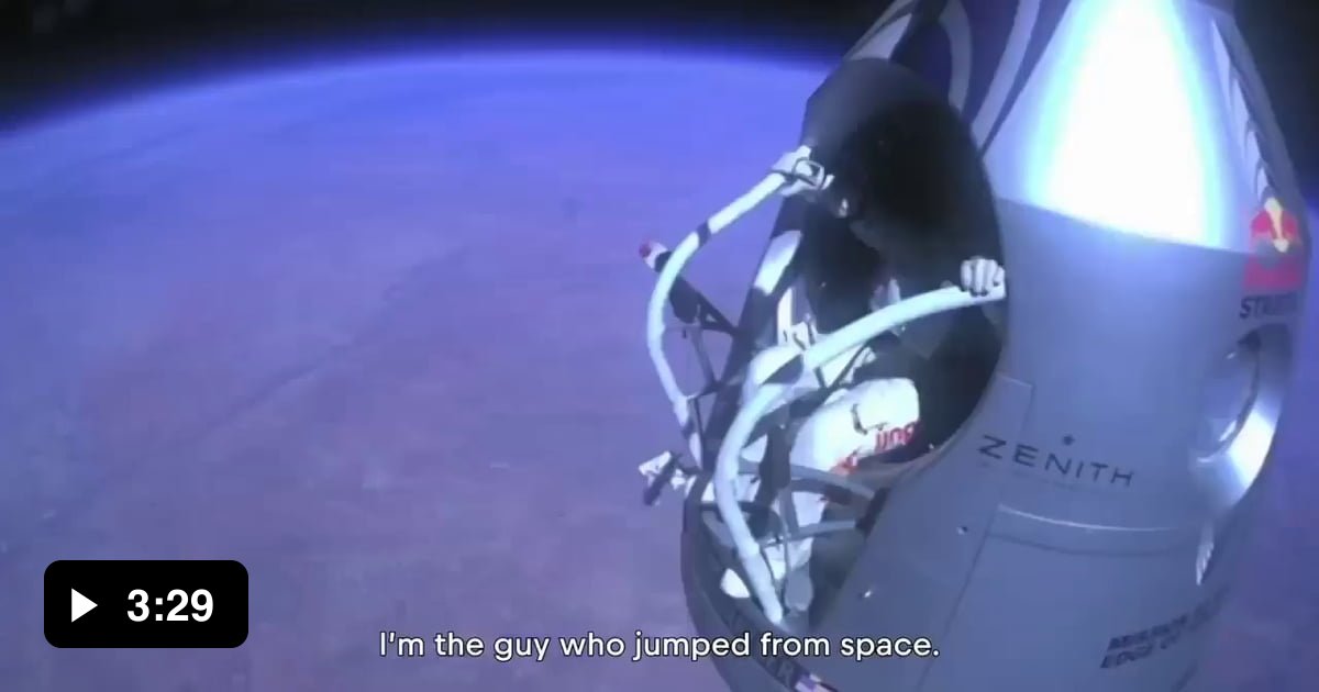 The time Felix Baumgartner broke the world record for first freefall ...