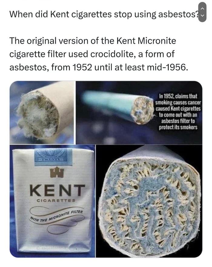 Kent Cigarettes Asbestos