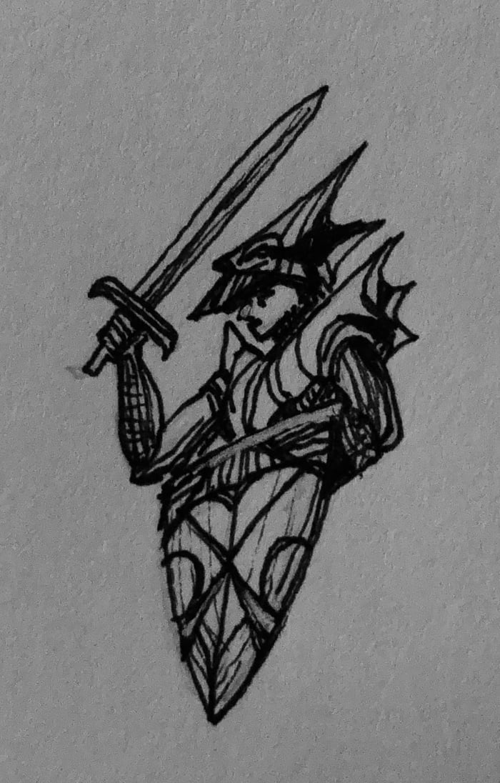 Today I drew this small warrior - 9GAG