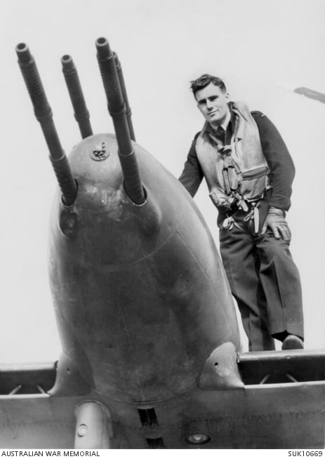 UK. c March 1943. Portrait of RAAF Flying Officer Edward Musgrave DFC ...