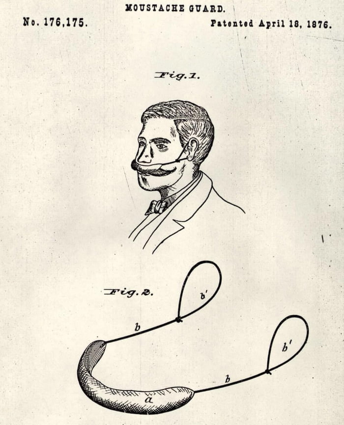 This is the moustache guard. Virgil A. Gates filed the patent for his ...