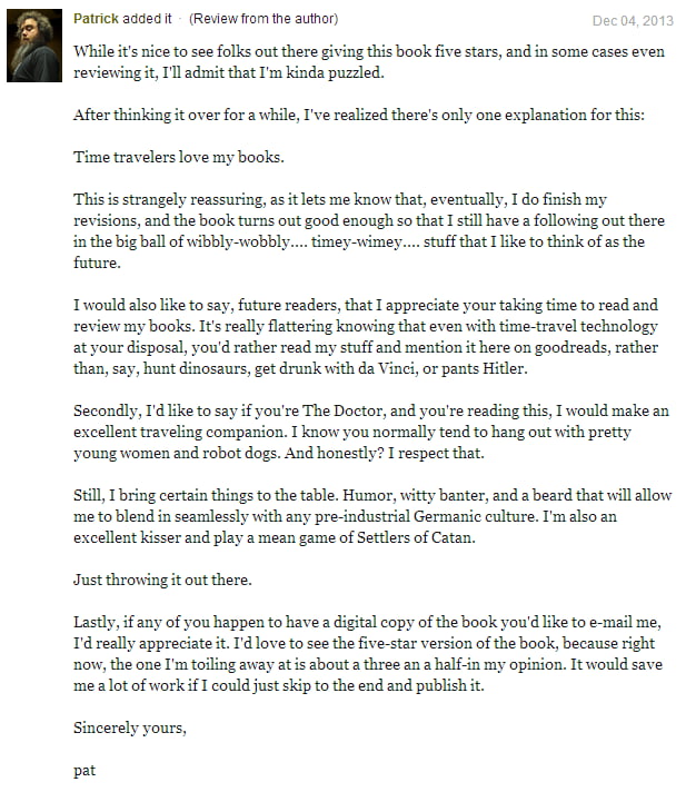 Author reviews his own book that hasn't been released yet. The best ...