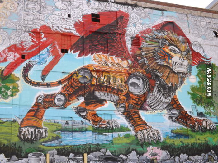 Mural graffiti - 9GAG