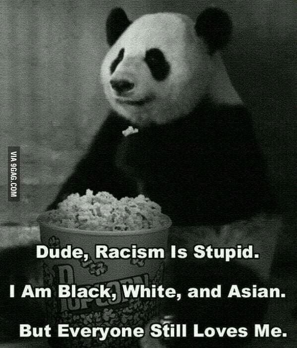 Say no to racism panda.. - 9GAG
