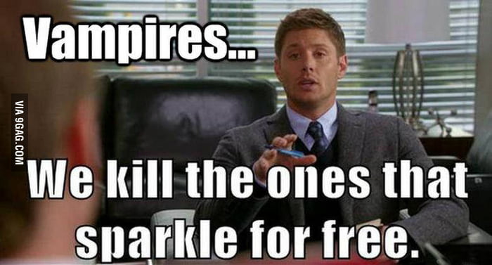 Dean talking about vampire killing - 9GAG