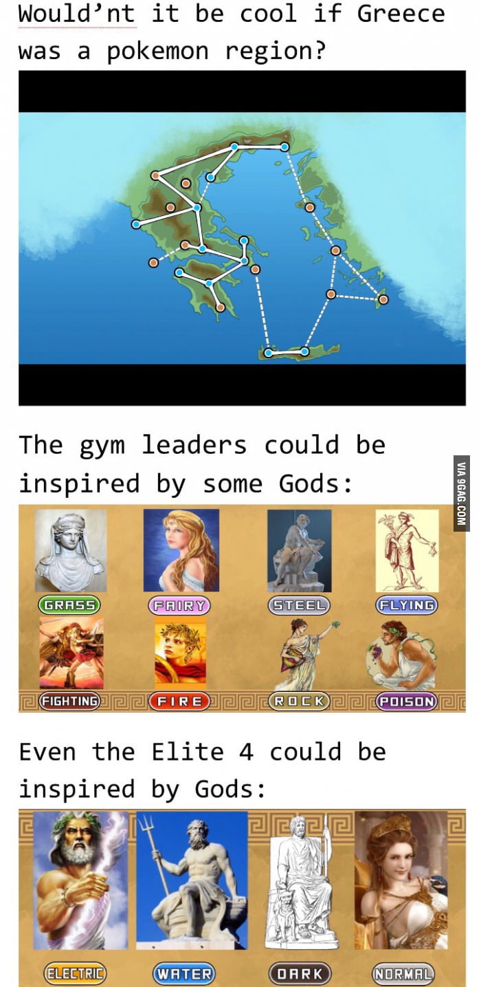 Would it not be cool if Greece was a pokemon region! - 9GAG