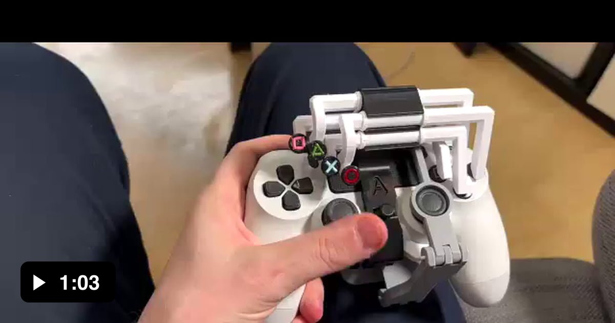 3D printed attachment for PS4 controller that allows peoples whit one ...