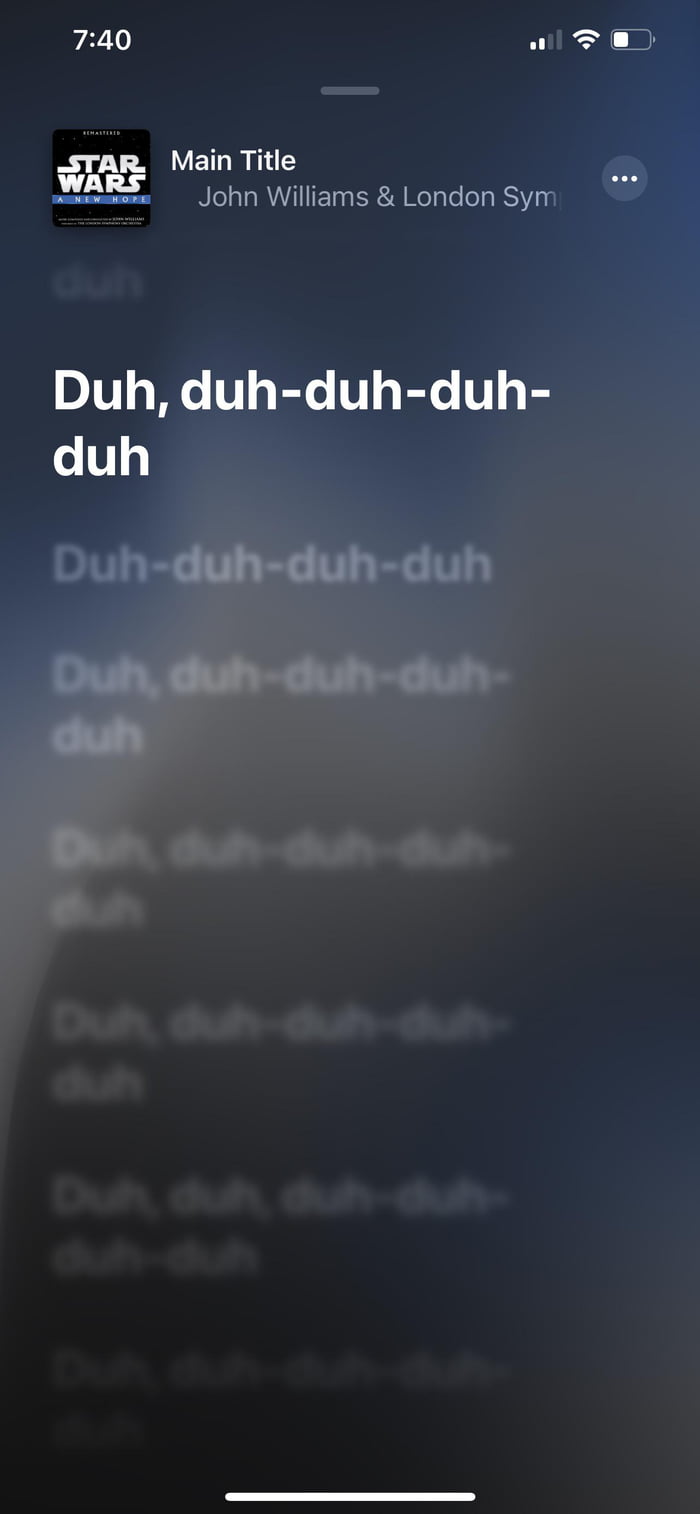 Lyrics for the Star Wars theme on Apple Music. - 9GAG