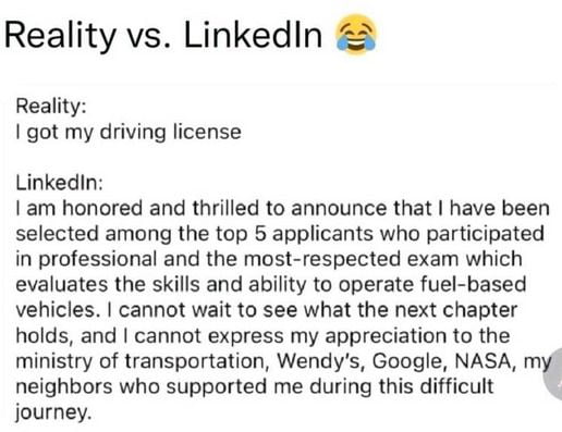 Reality vs. LinkedIn - 9GAG