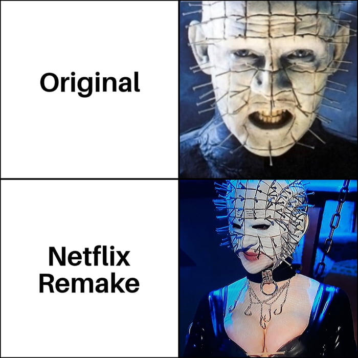 I heard Netflix remakes Hellraiser with Jamie Clayton as Pinhead... This is what I expect... - 9GAG