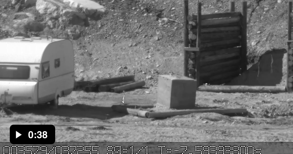 2 kg of dynamite inside a huge concrete cube. No spinning fragments. - 9GAG