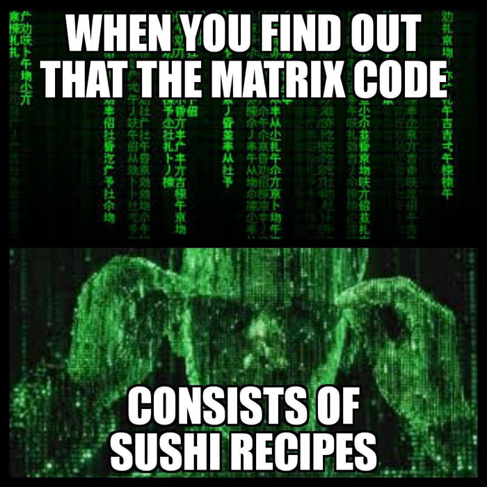 For those who didn't know the secret behind the matrix code... - 9GAG