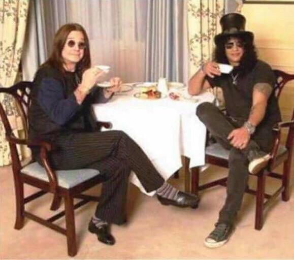 Ozzy and Slash having a tea party (1992) - 9GAG